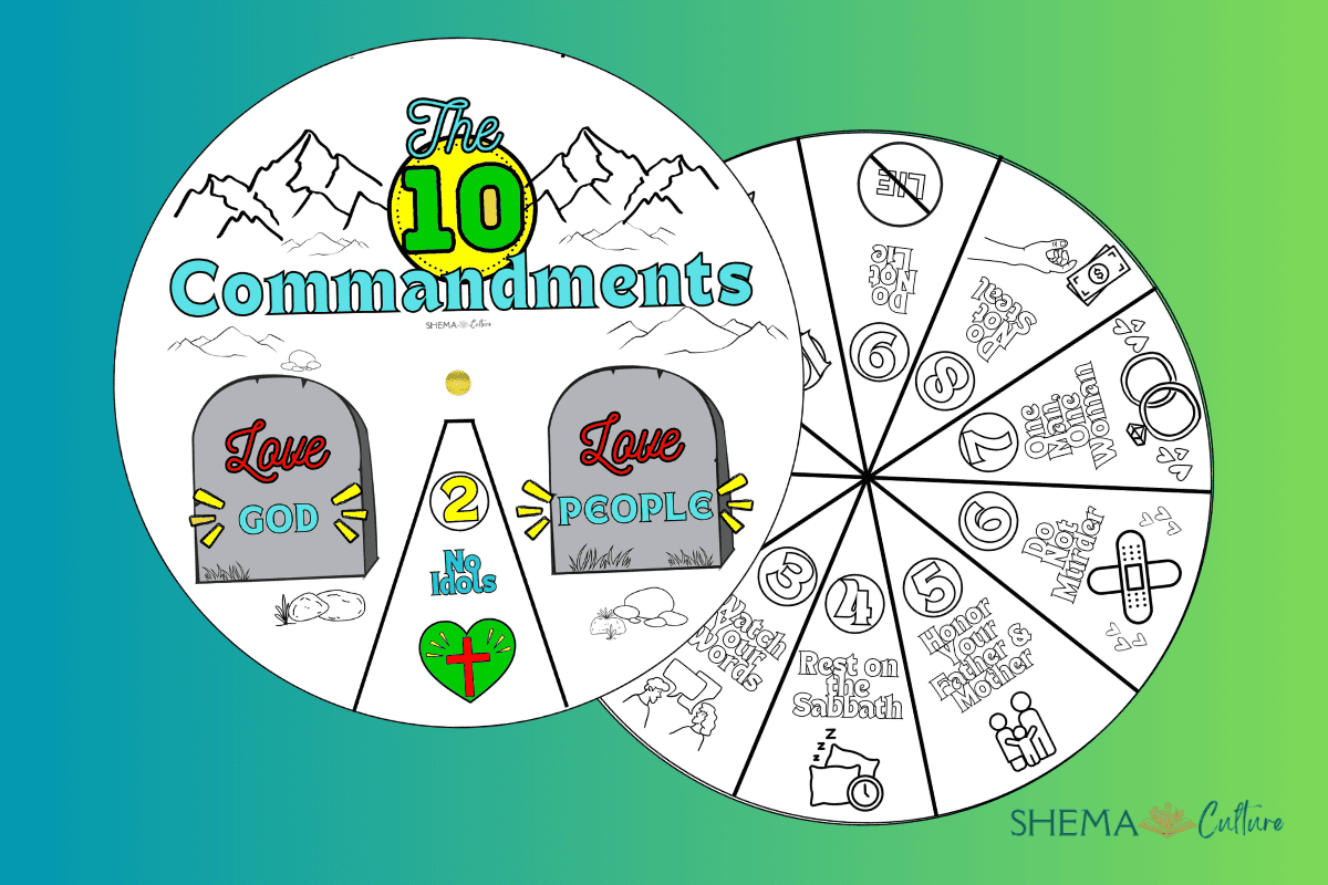 FREE 10 Commandments Spinning Wheel Craft: Printable Spinner